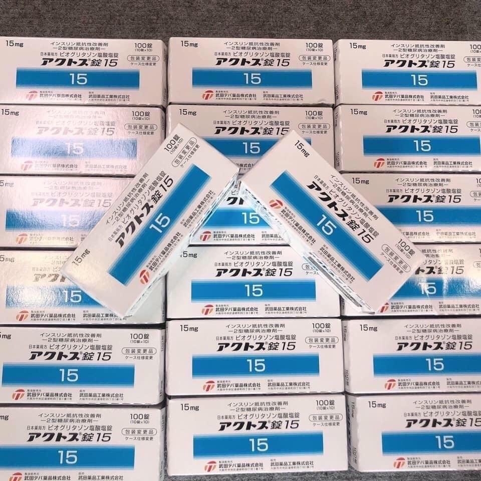 THUỐC ĐIỀU TRỊ TIỂU ĐƯỜNG ACTOS TABLET 15MG 100 VIÊN - TakaShop